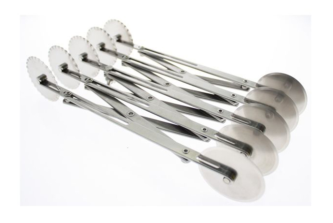 Adjustable Dough Cutter, 5 or 7 Plain and Fluted Wheels